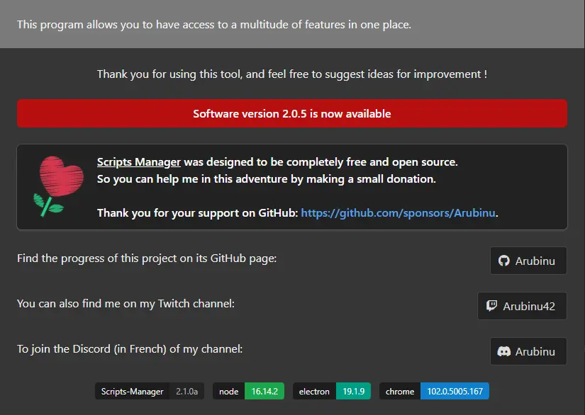 Scripts Manager Documentation Scripts Manager Documentation